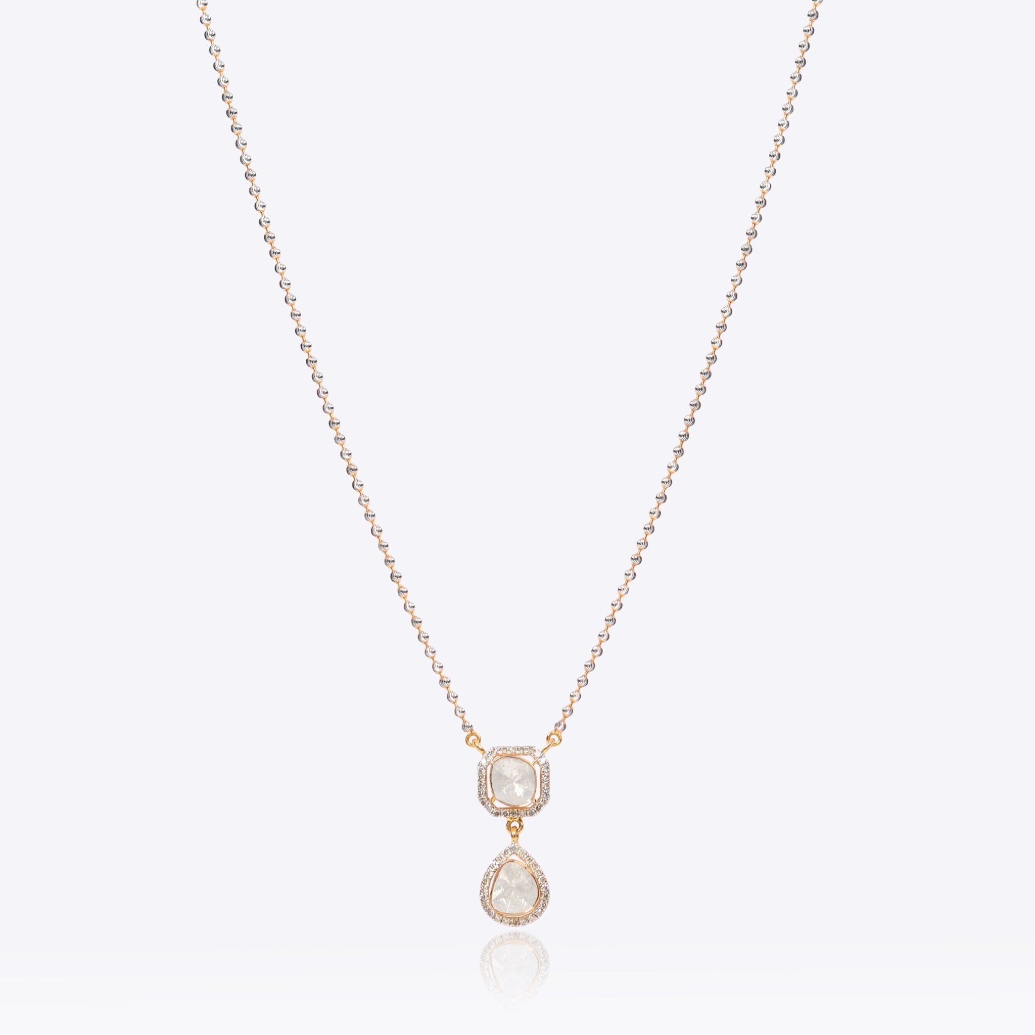 Twin Chic Polki Pendant | Timeless Elegance in 14K gold Fine Jewelry ...